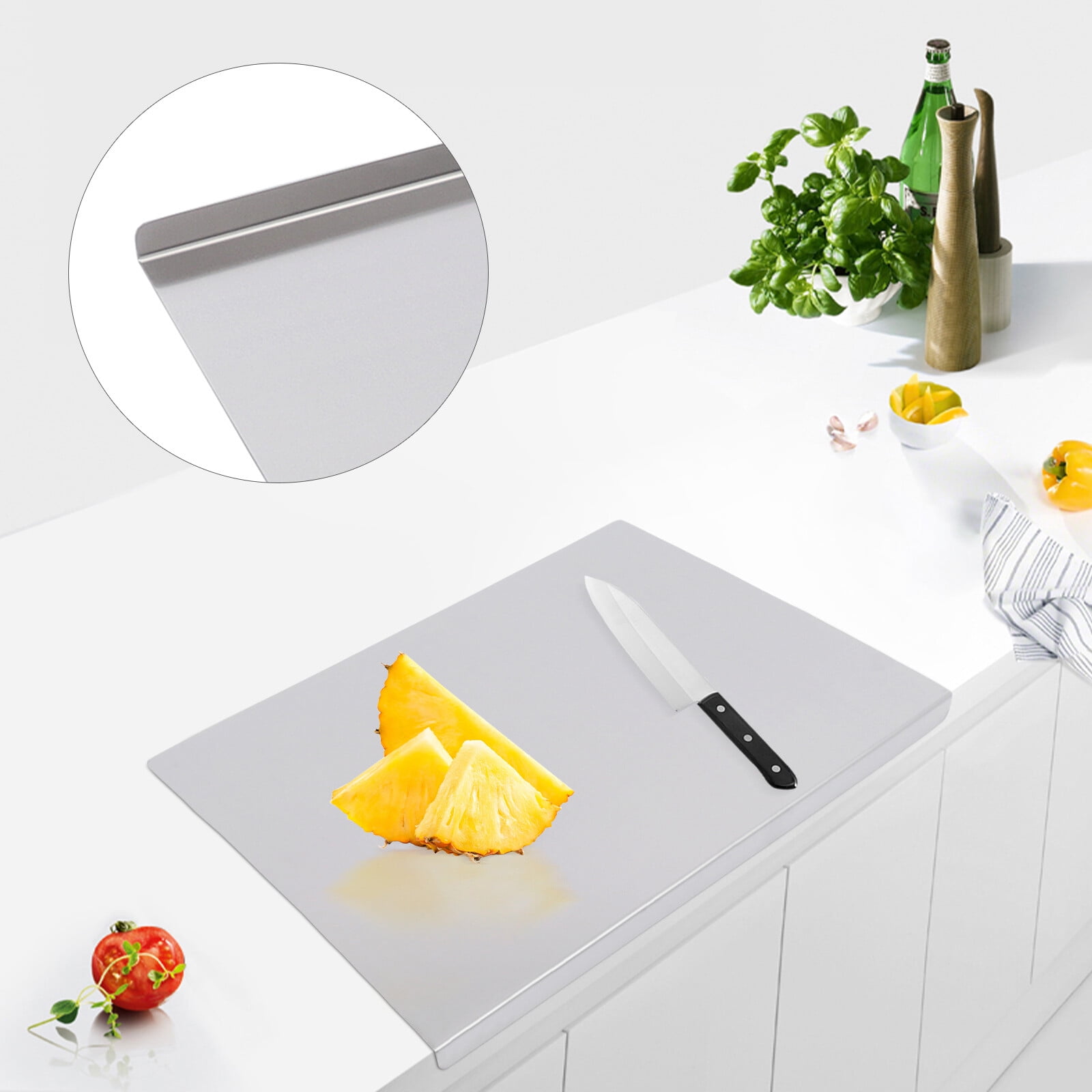 Stainless Steel Cutting Board, Counter Top Protector with Front ...