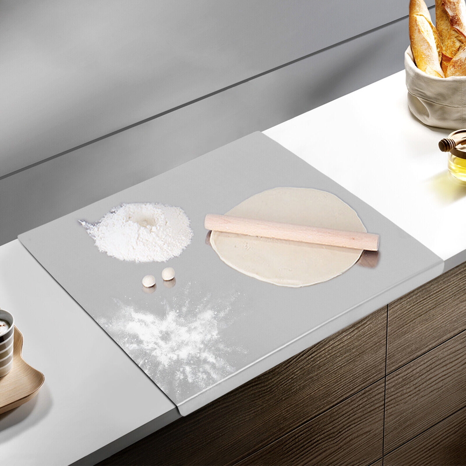 Stainless Steel Cutting Board Kitchen Large Kneading Panel Counter Top ...