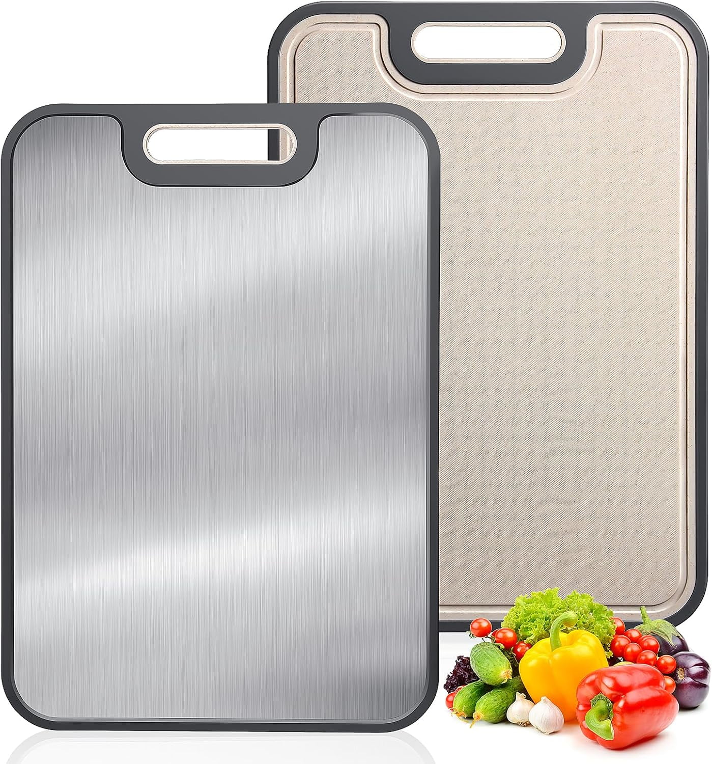 Stainless Steel Cutting Board, Large Double Sided Cutting Board for ...