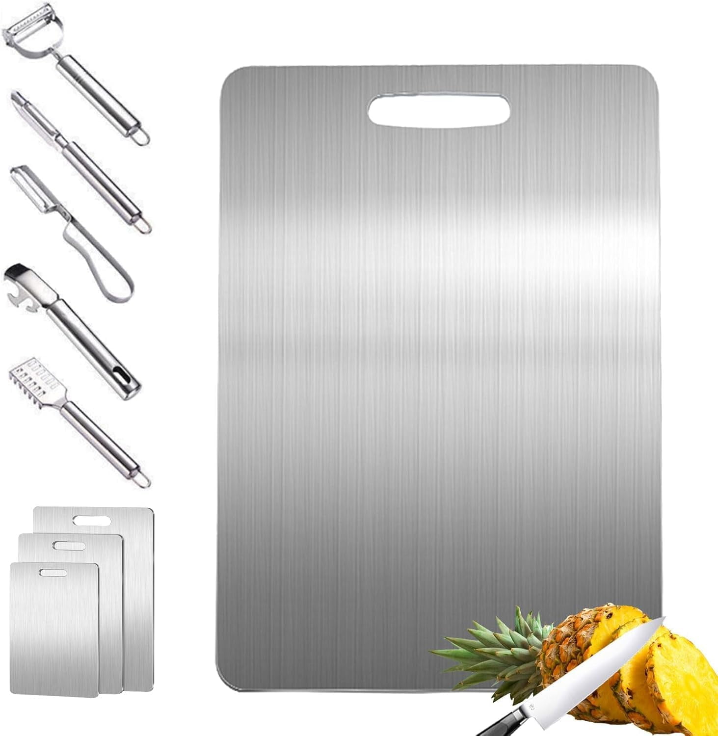 Stainless Steel Cutting Boards for Kitchen, Double Sided Food Grade ...