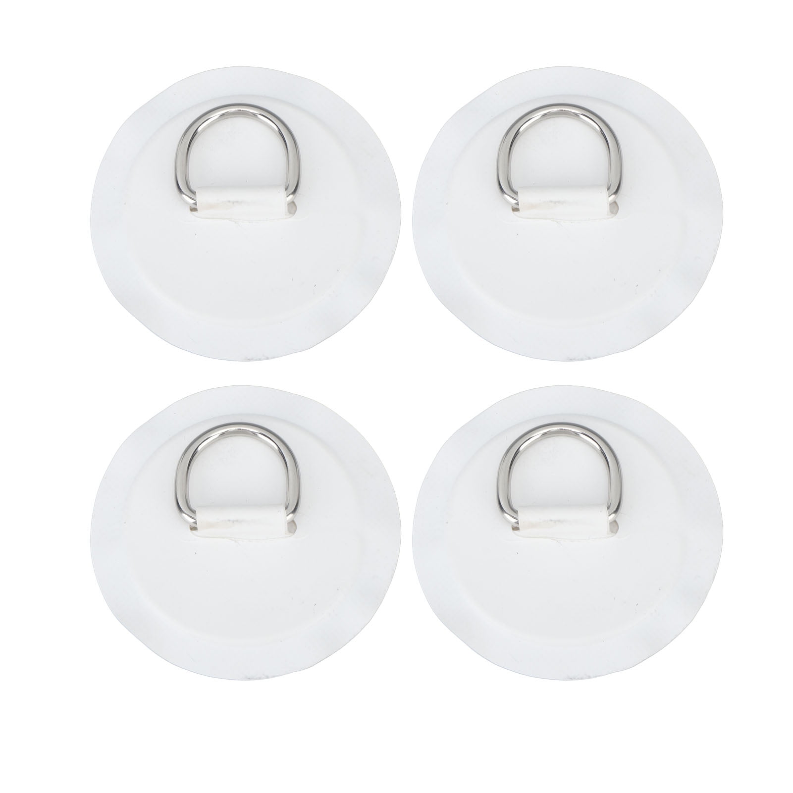 Stainless Steel D-Ring Pads, Set of 4, White PVC Circle Rings for Boat ...