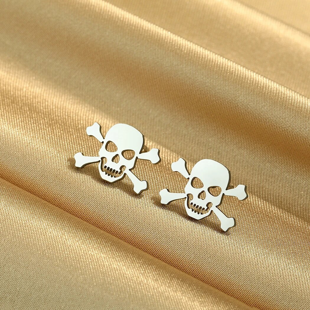 Stainless Steel Dancing Skeleton Svg Stud Earrings Skeleton Hands Svg ...