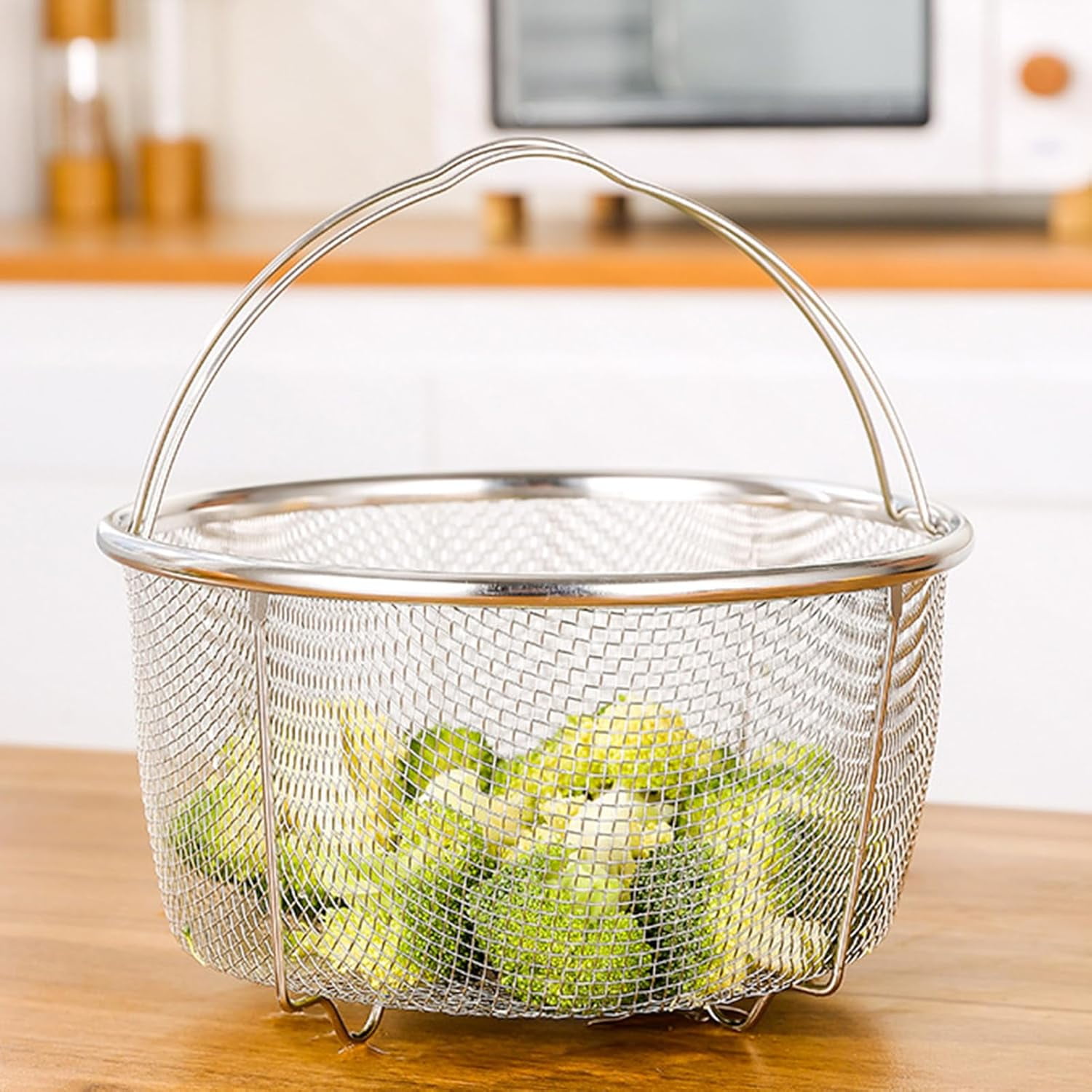 Stainless Steel Deep Fry Basket, Round Wire Mesh Drain Frying Basket ...