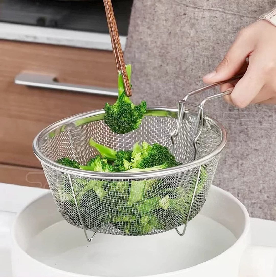 Stainless Steel Deep Fry Basket Round Wire Mesh French Chip Frying ...