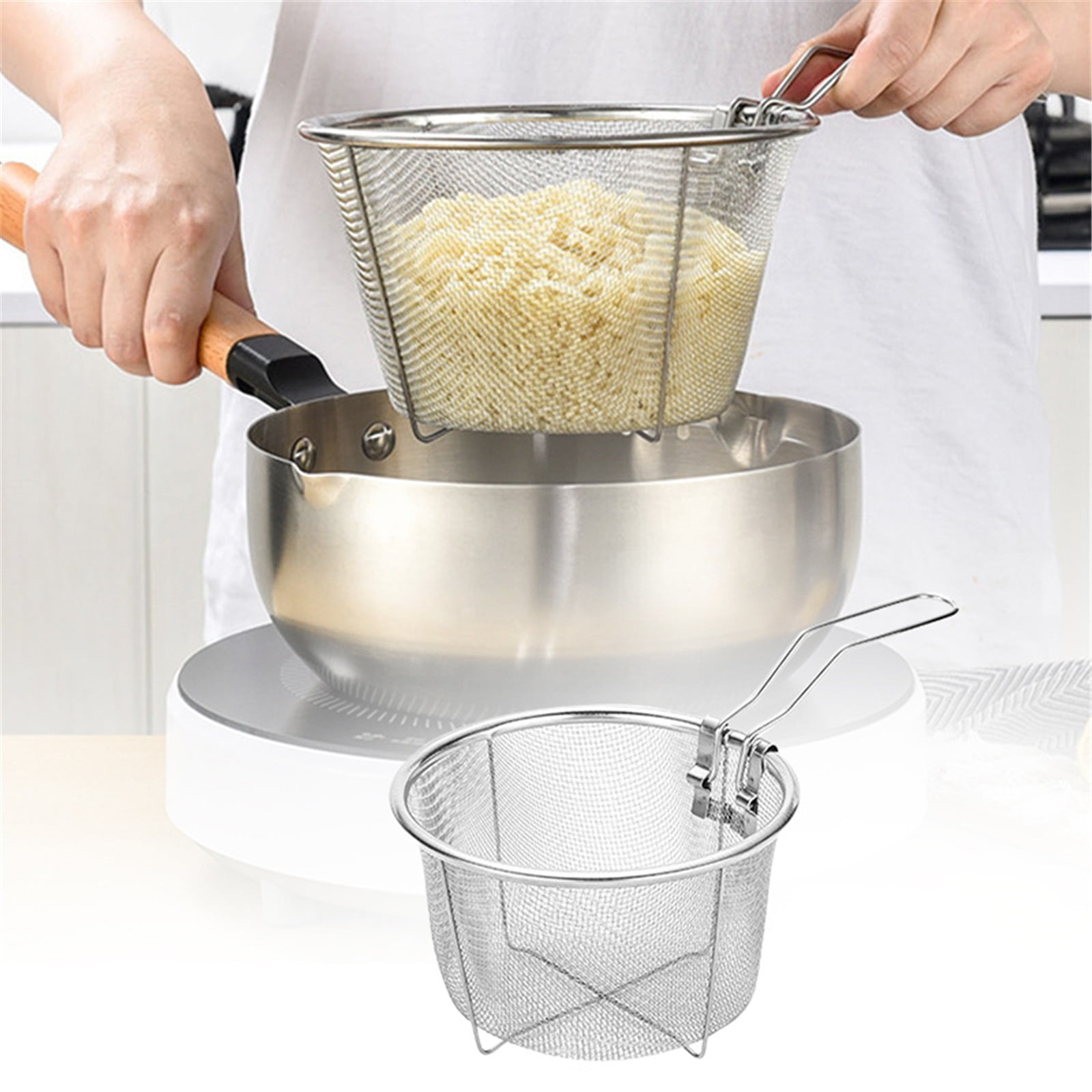 Stainless Steel Deep Fry Basket for Frying Serving Food，Multifunctional ...