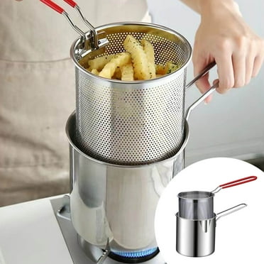 LASIEYO Tempura Deep Fry Pot, 7.9'' Small Stainless Steel Frying Pot ...