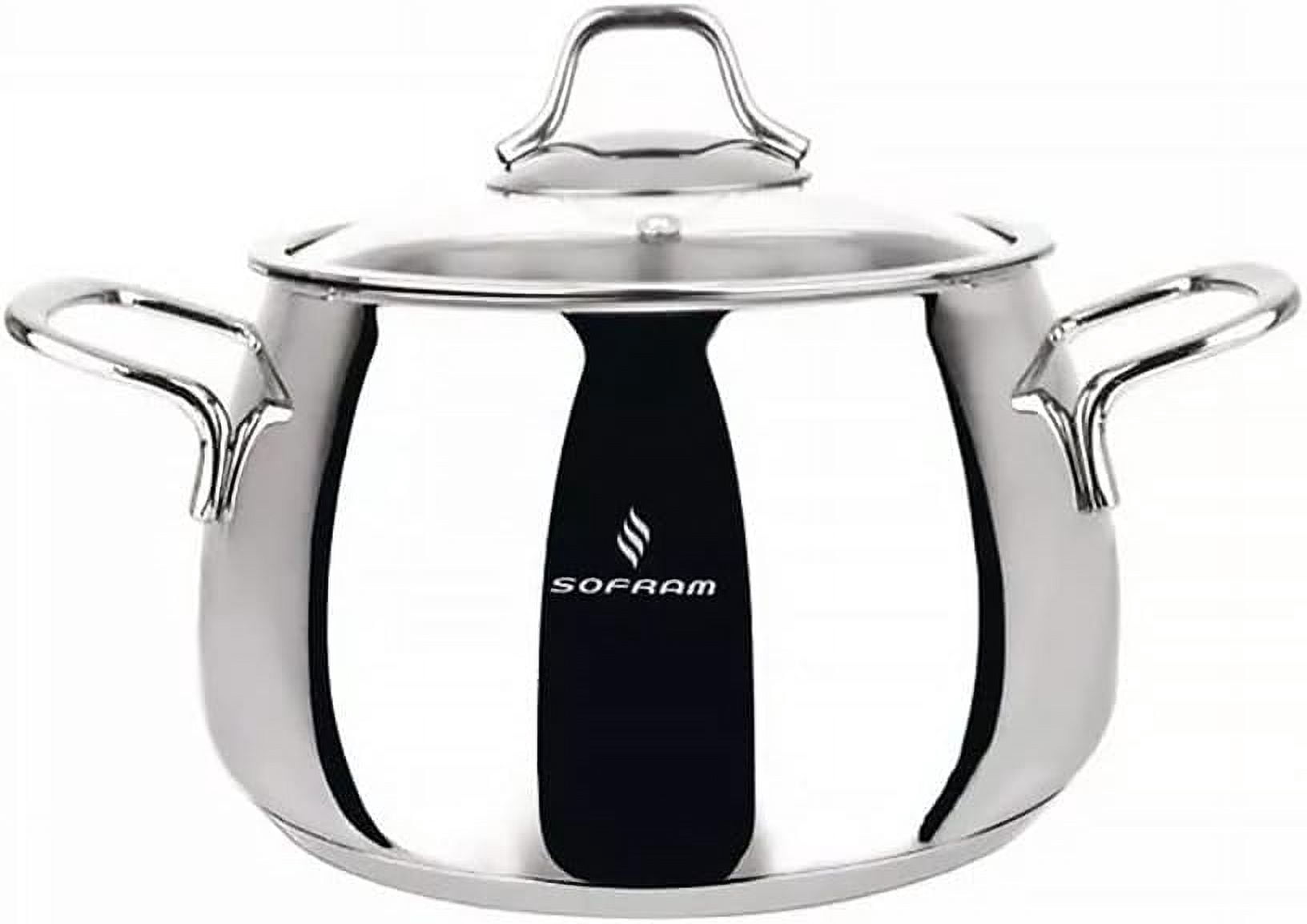 Stainless Steel Deep Stock Pot with Glass Lid Soup Pot Deep Casserole ...