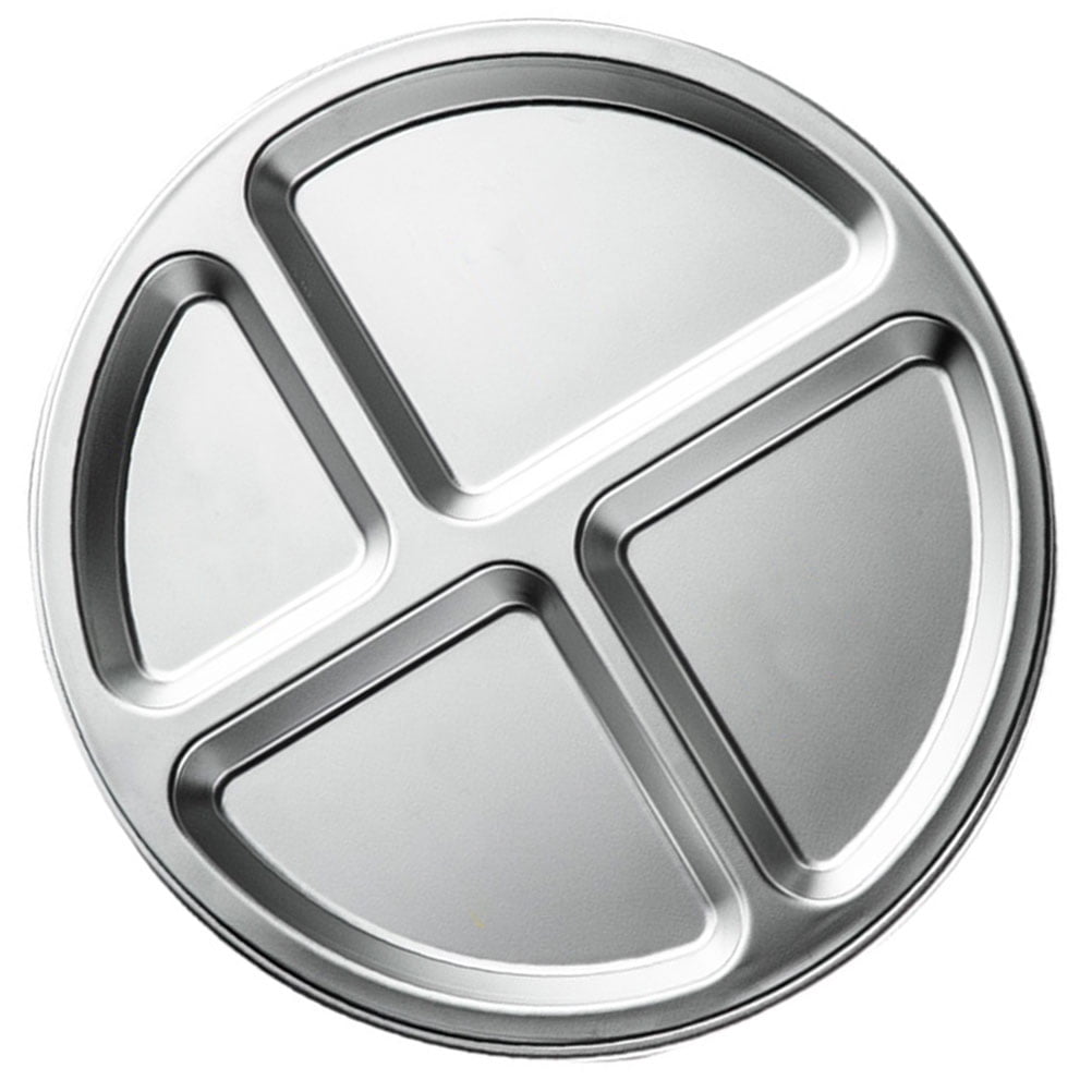 Stainless Steel Dinner Plate Food Tray Divided Section Control Plates ...