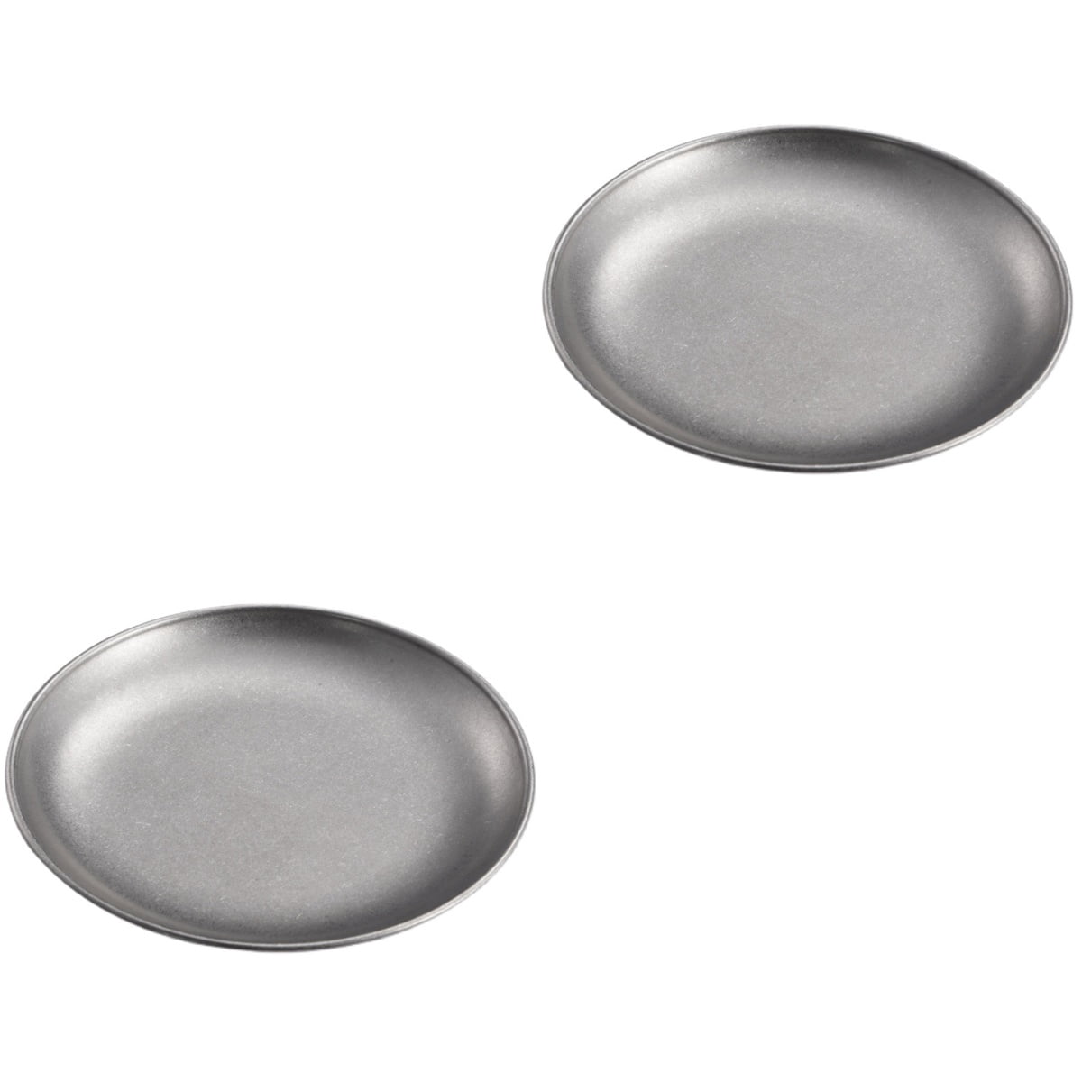 Stainless Steel Dinner Plates Food Trays 2 PCS Barbecue Camping Baking ...