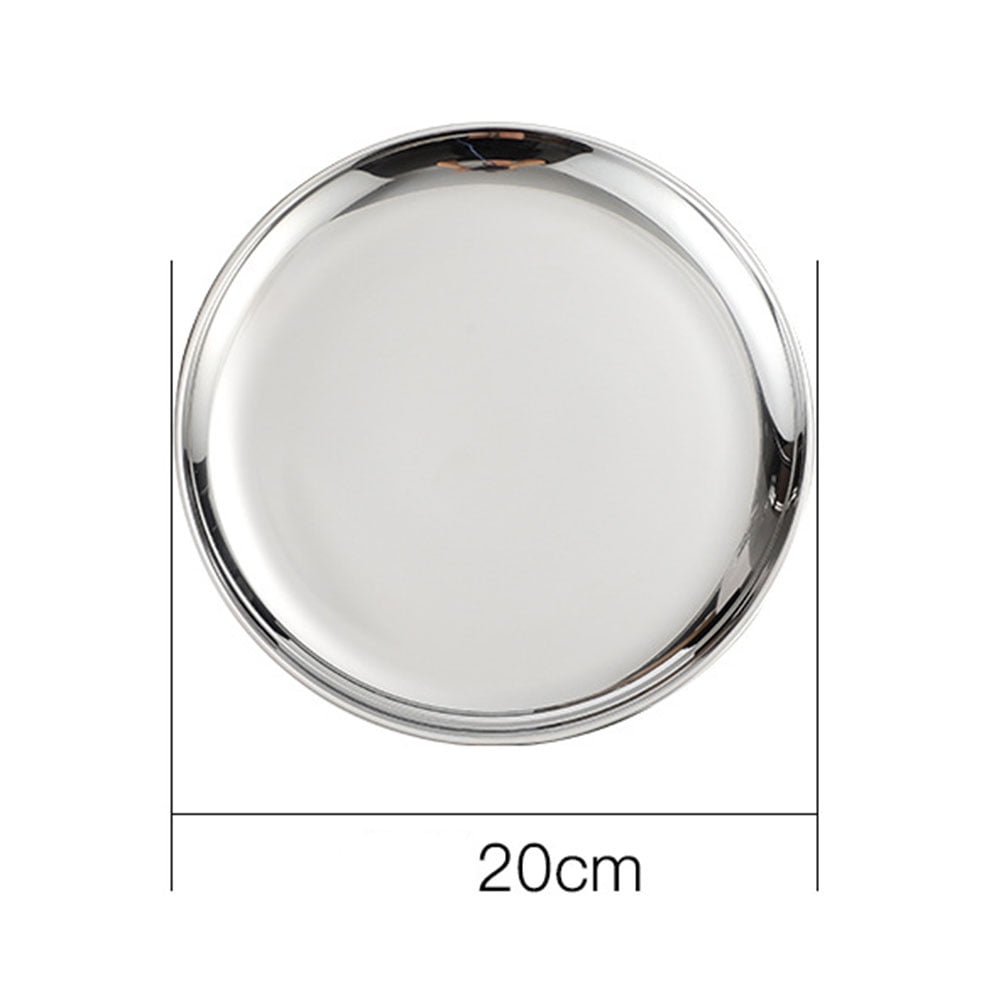 Stainless Steel Dinner Plates Lunch Plates Breakfast Plates 10Inch 20cm ...