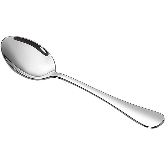 Stainless Steel Dinner Spoon Set, 12 Piece 7.3" Silverware, Table Soup ...