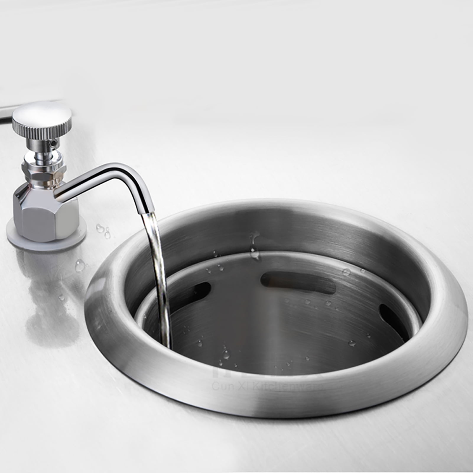 Stainless Steel Dipperwell Set Faucet Sink Coffee Shop Accessory ...