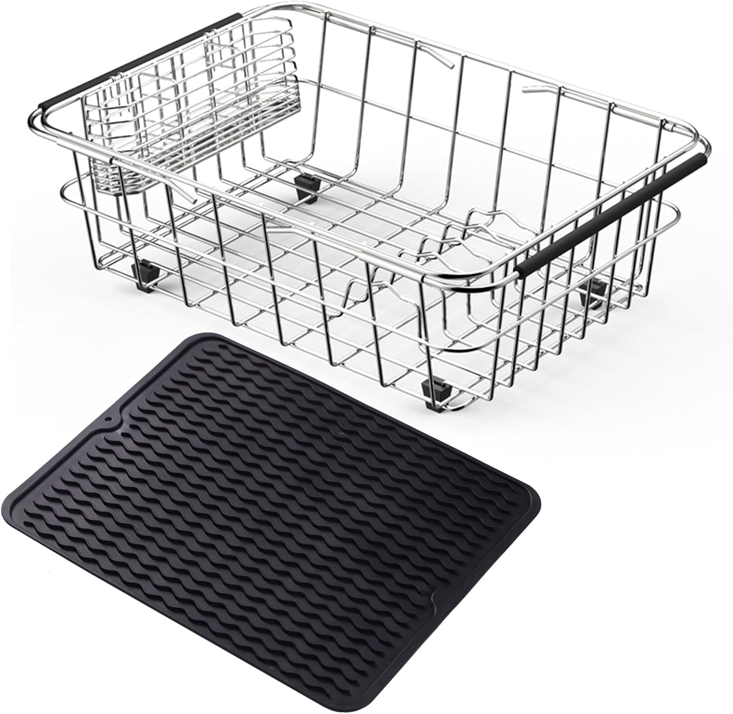 Stainless Steel Dish Drying Rack(15.2"L X 11"W X 5.3"H), Expandable ...