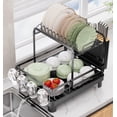 Stainless Steel Dish Drying Rack with Drainboard and Detachable Utensil ...