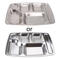 Stainless Steel Divided Dinner Tray Lunch Container Food Plate 4/5/6 ...