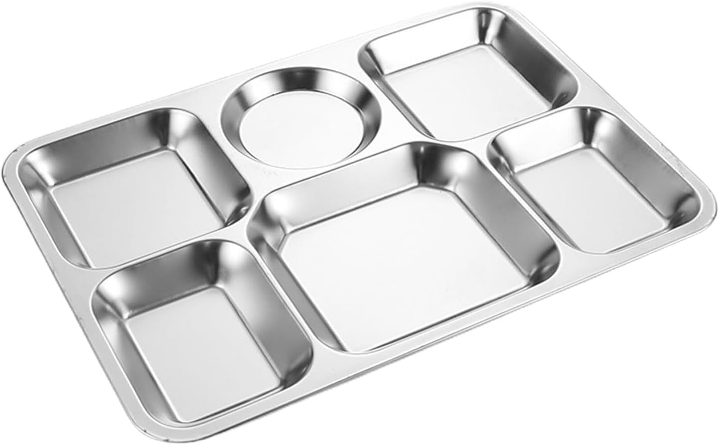 Stainless Steel Divided Plates Mess Food Sectioned Tray With ...