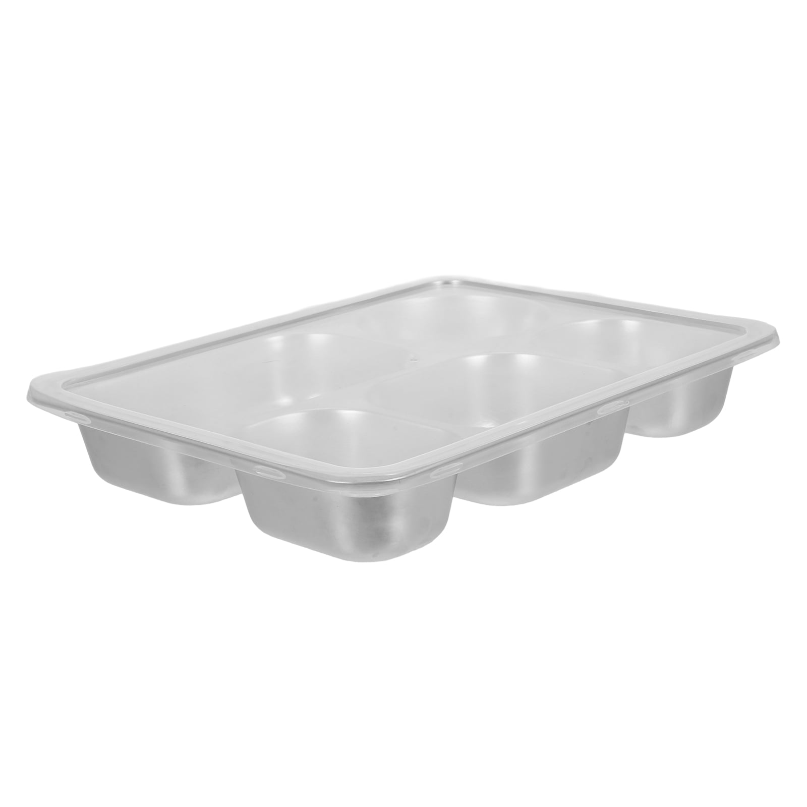 Stainless Steel Divided Plates Metal Portion Control Plate with Lid ...