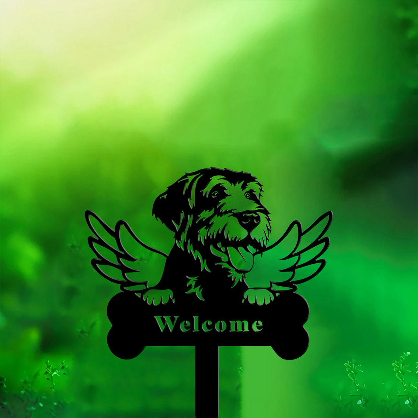 Stainless Steel Dog Black Metal Dog Silhouette Christmas Pet Keepsake ...