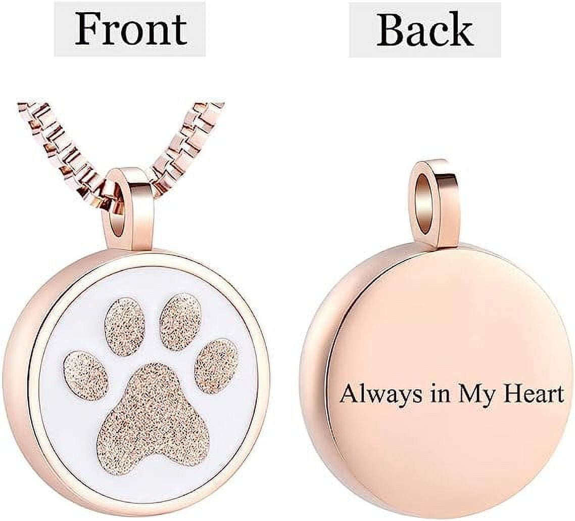 Stainless Steel Dog Tag Paw Print Urn Necklace Urn Pendant Necklace for ...