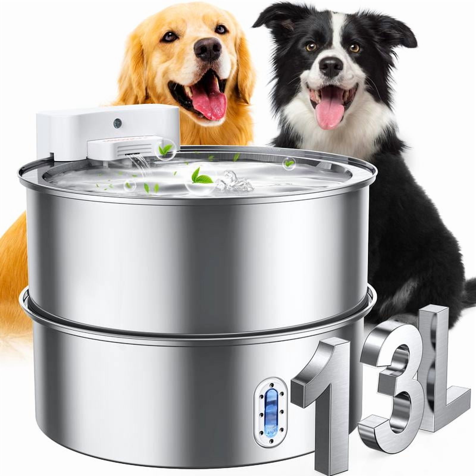 Stainless Steel Dog Water Fountain 7-13L/1.8-3.4Gal Automatic Dispenser ...
