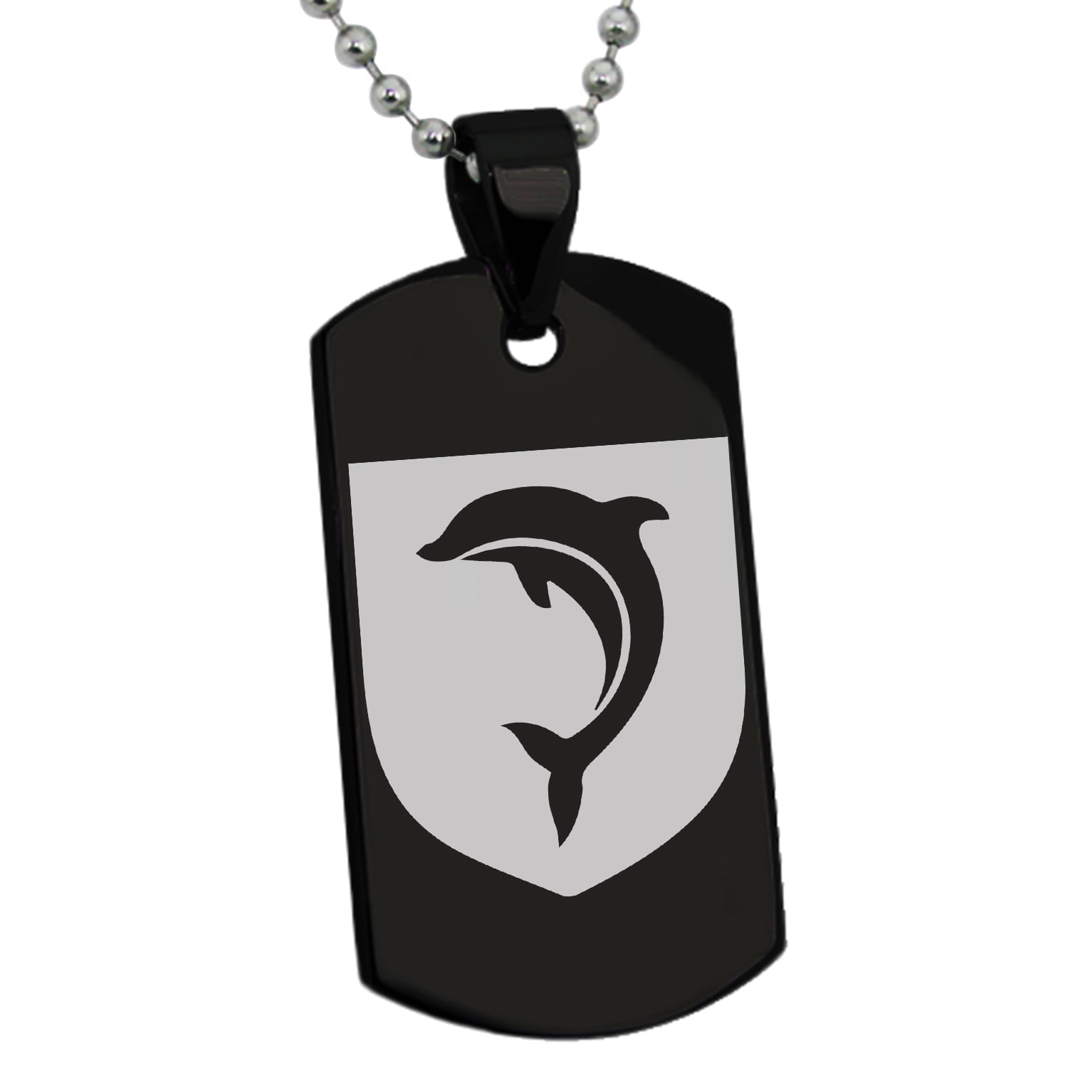 Tioneer Stainless Steel Dolphin Diligence Coat of Arms Shield Engraved ...