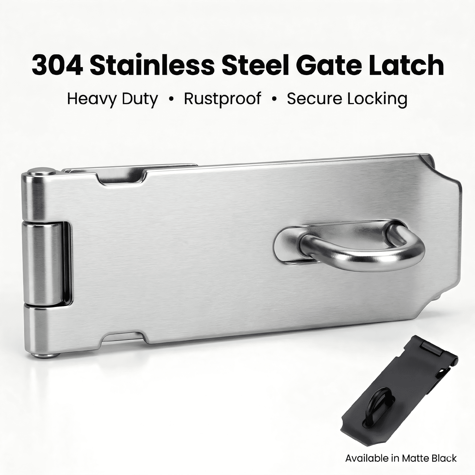 Stainless Steel Door Hasp Latch with Screws Heavy Duty Safety Padlock ...