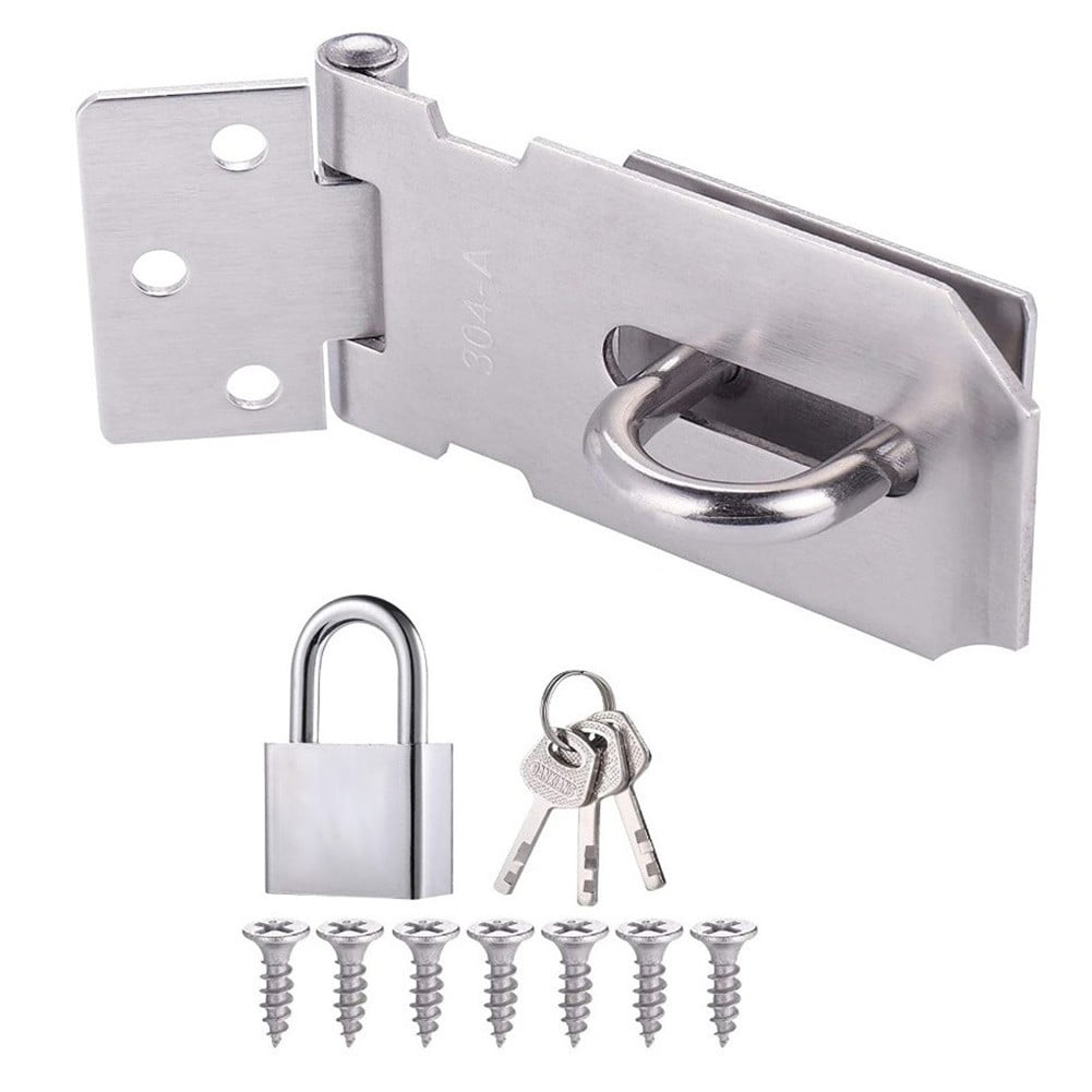 Stainless Steel Door Hasp Lock 3 Inch Heavy Duty Security Latch for ...