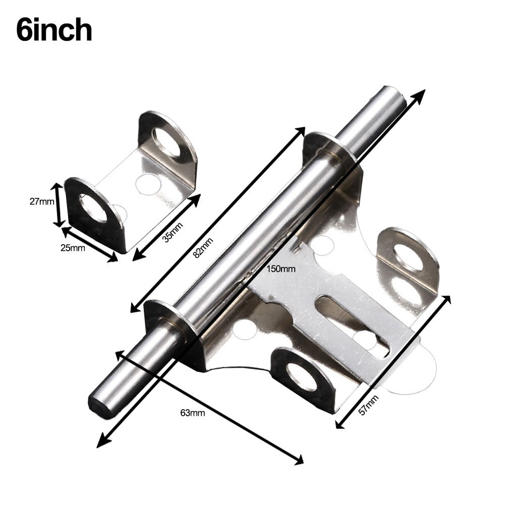 Stainless Steel Door Latch Bolt Locks 6/8 Inch Padlock Clasp Gate Anti ...