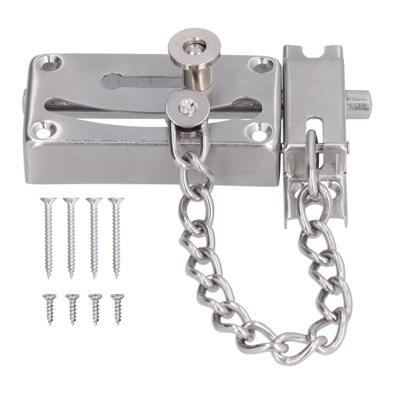 Stainless Steel Door Slide Bolt Latch with Anti-Theft Safety Chain ...