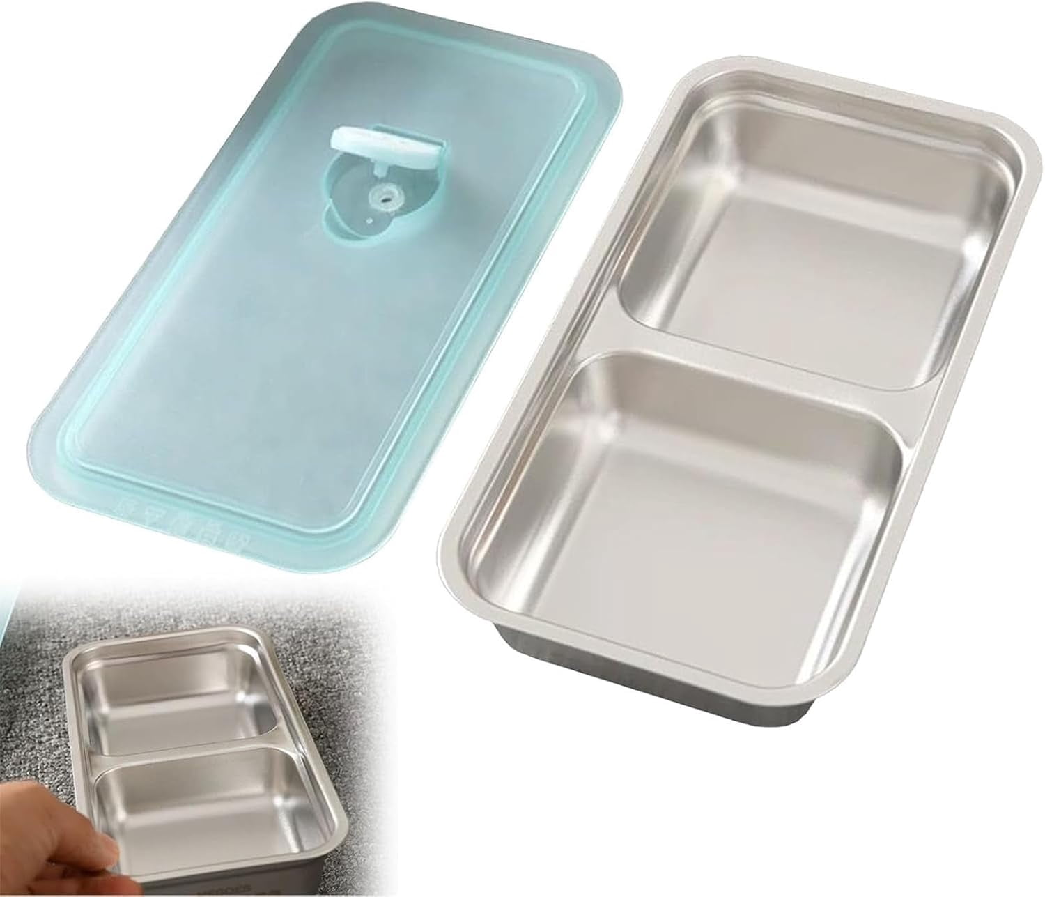 Stainless Steel Double Compartment Snack Containers, Grab and Go Snack ...