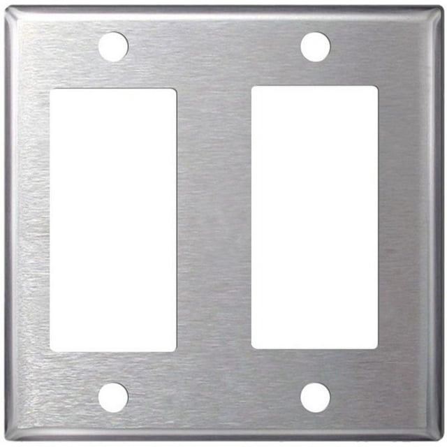 Stainless Steel Double Gang - Rocker - Wall Plates - 5 Pack - Walmart.com