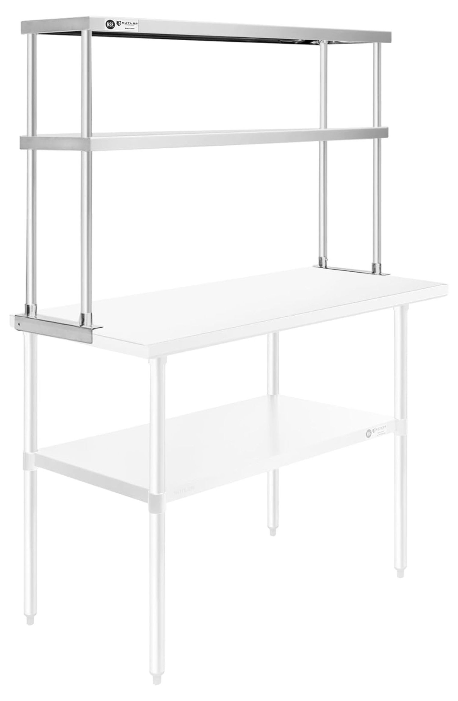 Stainless Steel Double Overshelf " x 12", NSF 2-Tier Shelf for Prep and ...