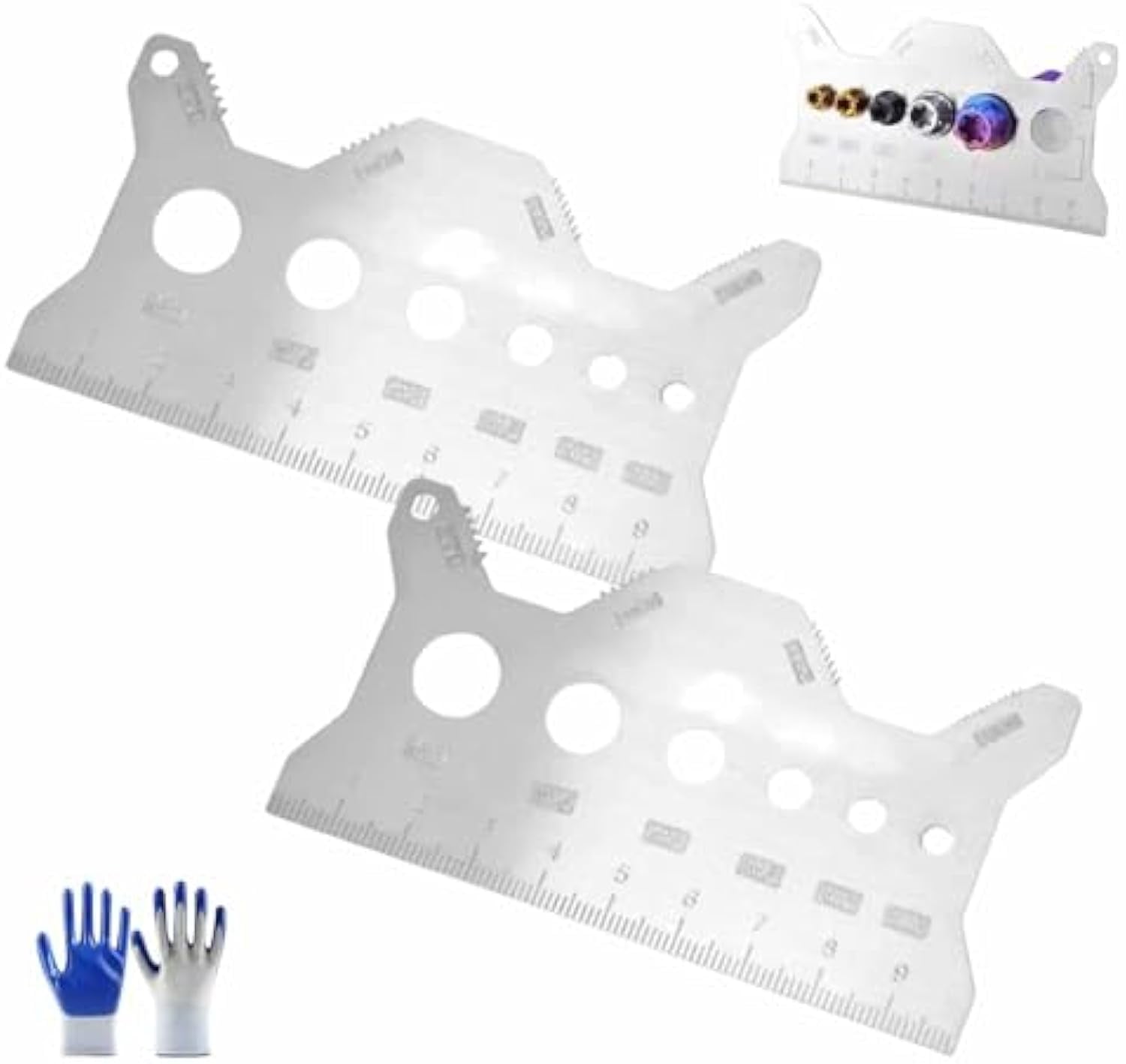 Stainless Steel Double-Sided Bolt Gauge Card, Bolt Nut Screw Gauge ...