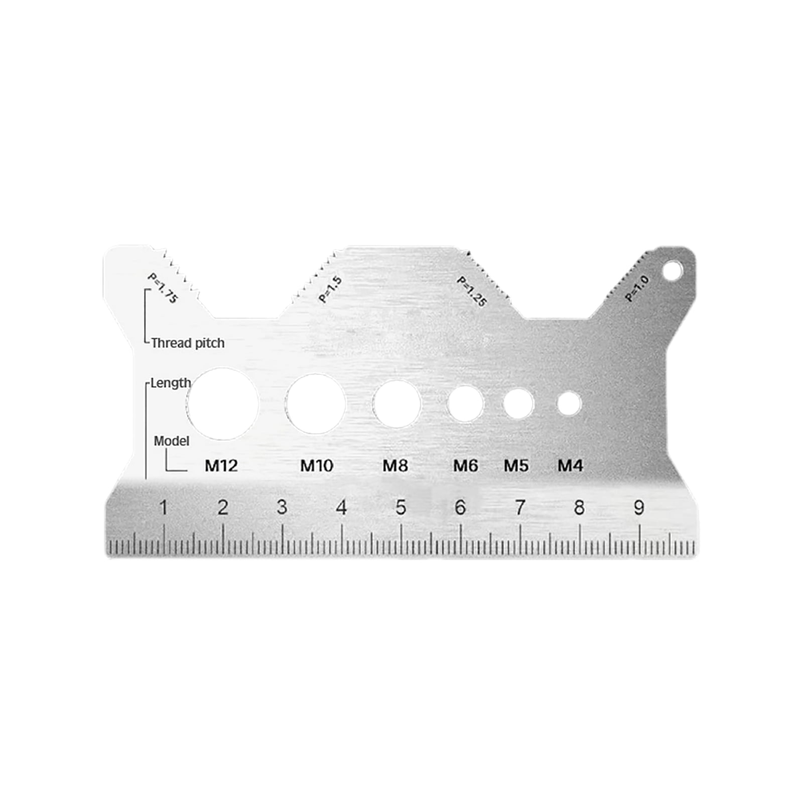 Stainless Steel Double-Sided Bolt Gauge Card, Metal Gauge Measuring ...