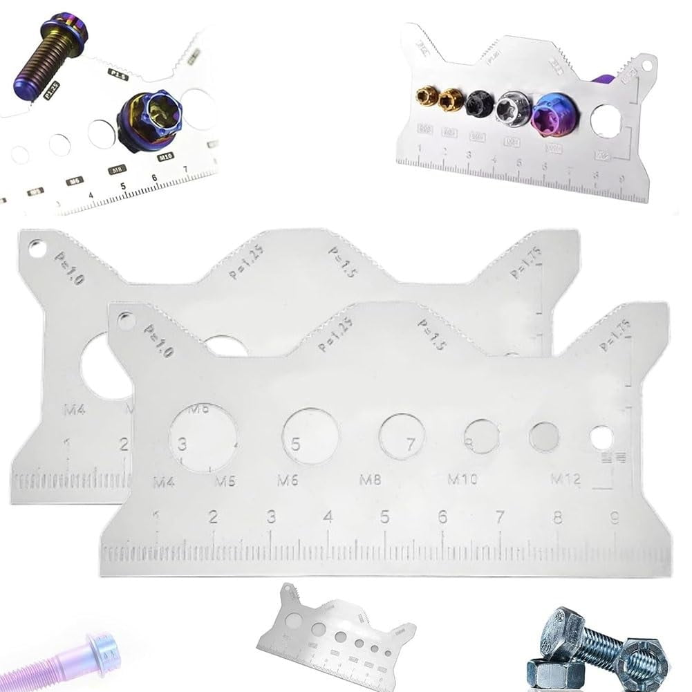 Stainless Steel Double-Sided Bolt Gauge Card,Pitch Size Measurement ...