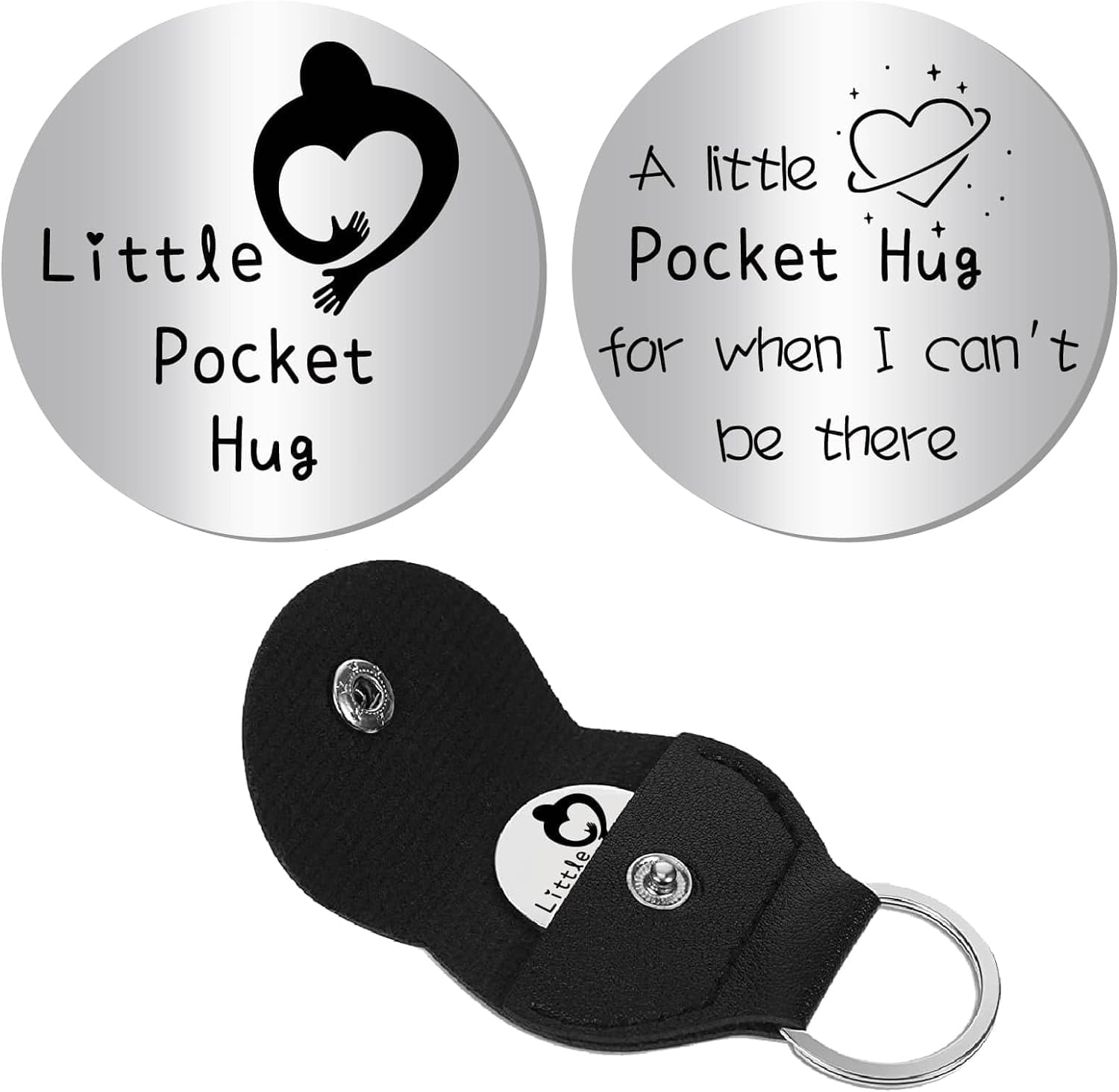 Stainless Steel Double Sided Pocket Hug Token Long Distance ...
