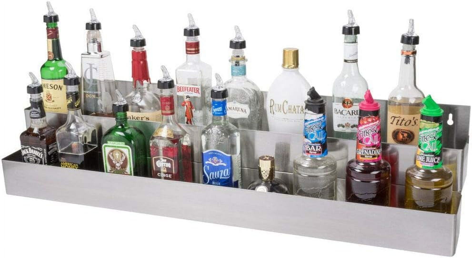 Stainless Steel Double Tier Bar Speed Rail Liquor Display Rack ...
