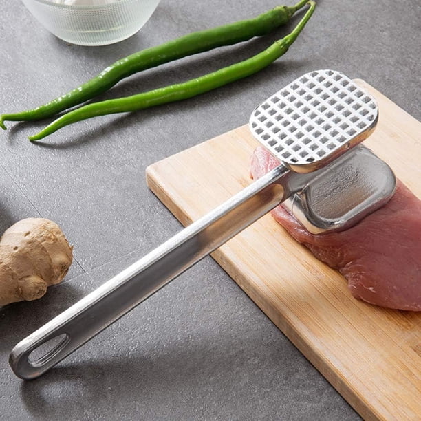 Stainless Steel Double-sided Meat Tenderizer - Meat Tenderizer Hammer ...