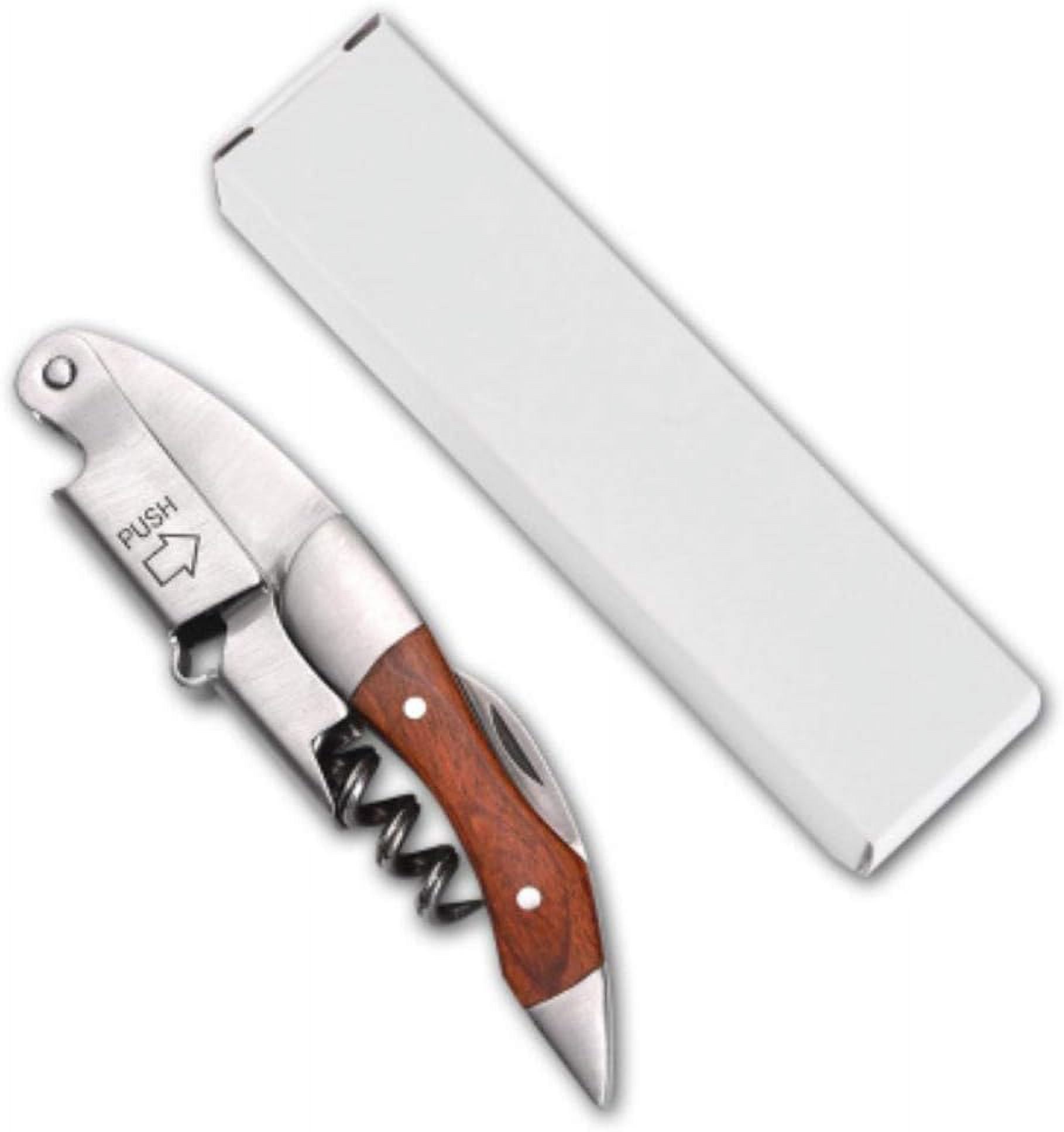 Stainless Steel Doubled Hinged Corkscrew Waiters Wine Key Beer Bottle ...