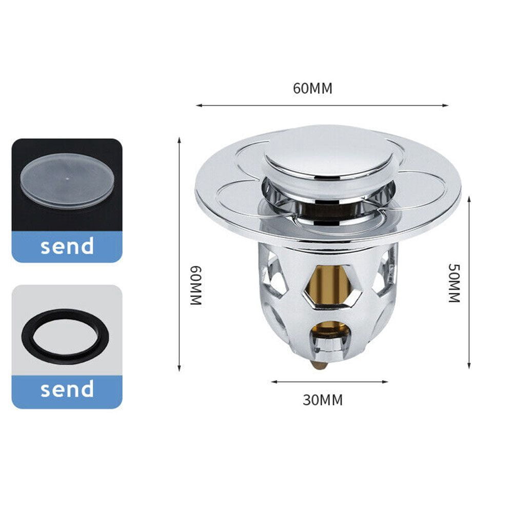 Stainless Steel Drain Filter Wash Basin Plug Bath Stopper Hair Catcher ...
