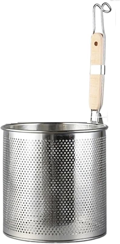 Stainless Steel Drainage Basket Stainless Steel Funnel Wooden Handle ...