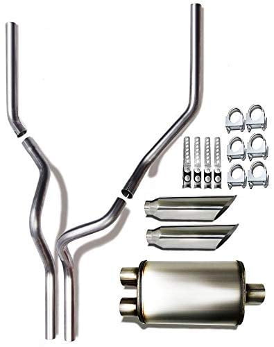 Stainless Steel Dual Pipes Conversion Exhaust Kit Fits: 2011 F150 F250 ...