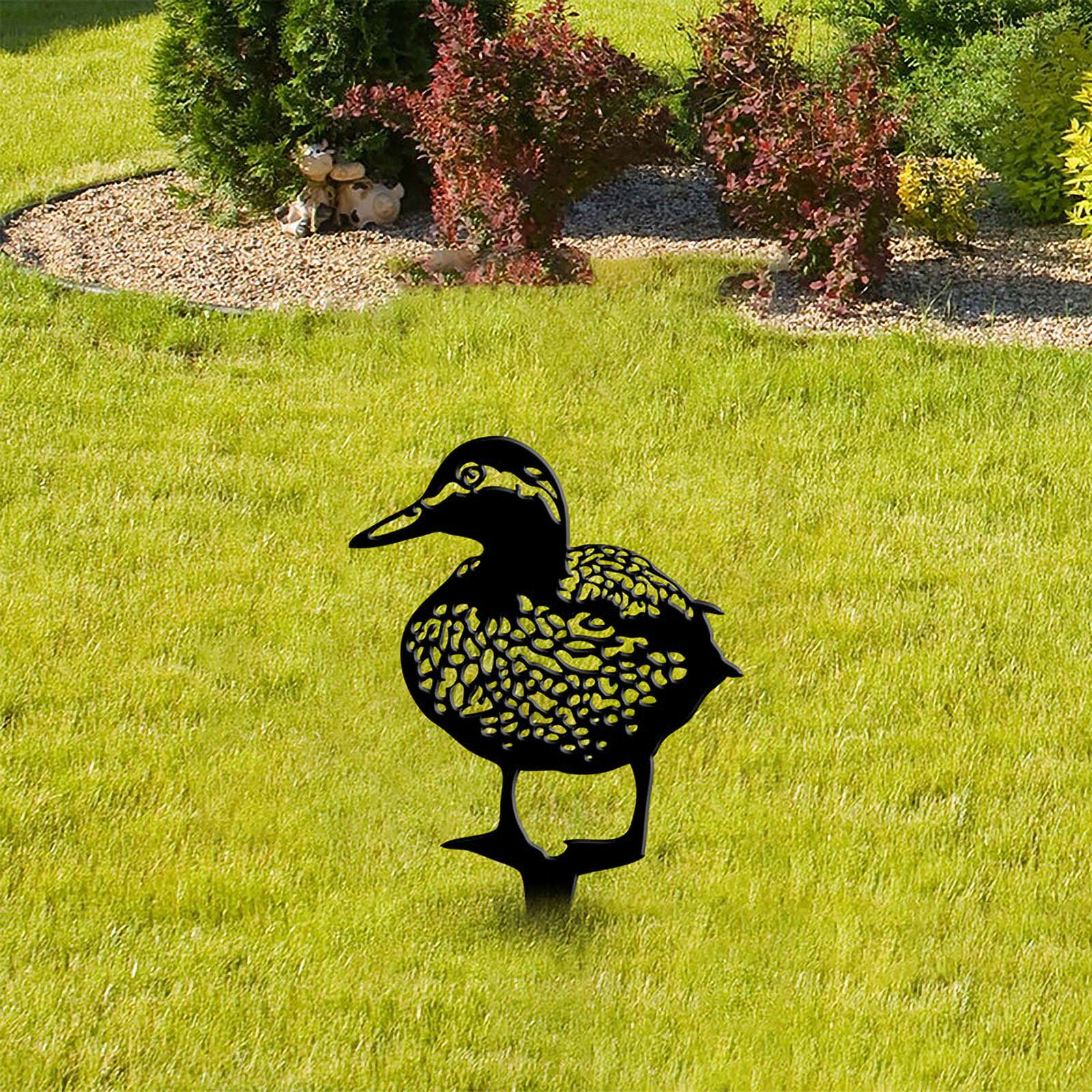 Stainless Steel Duck Garden Statue Duck Statue Metal Lawn Ornaments ...