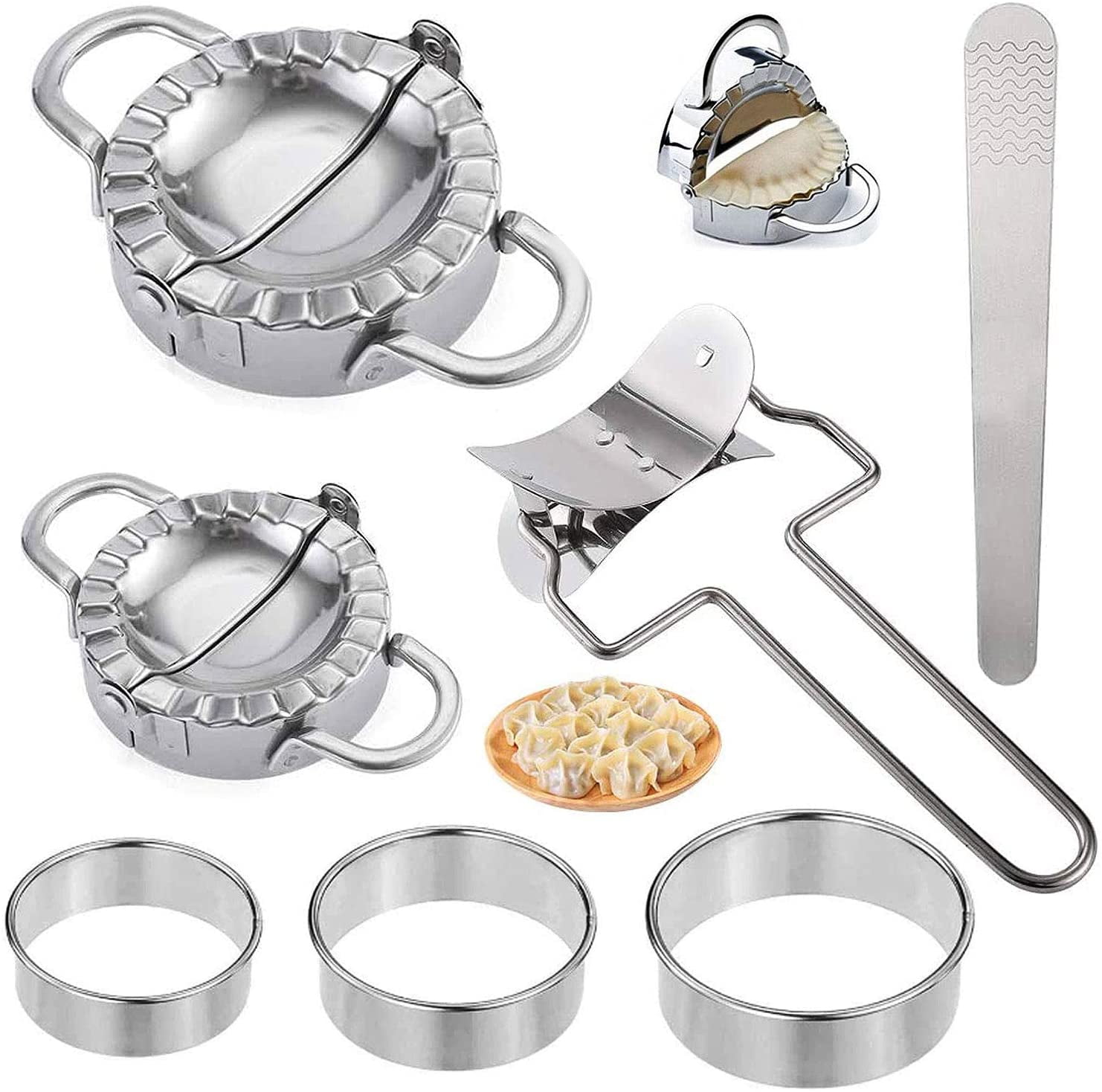Stainless Steel Dumplings Makers, 7 Pieces Stainless Steel Dumpling ...
