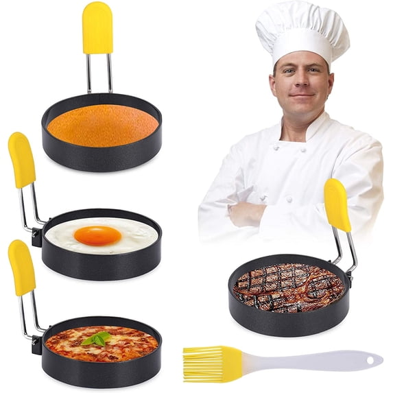 Stainless Steel Egg Cooking Rings,4 Pack Round Egg Rings For Frying ...