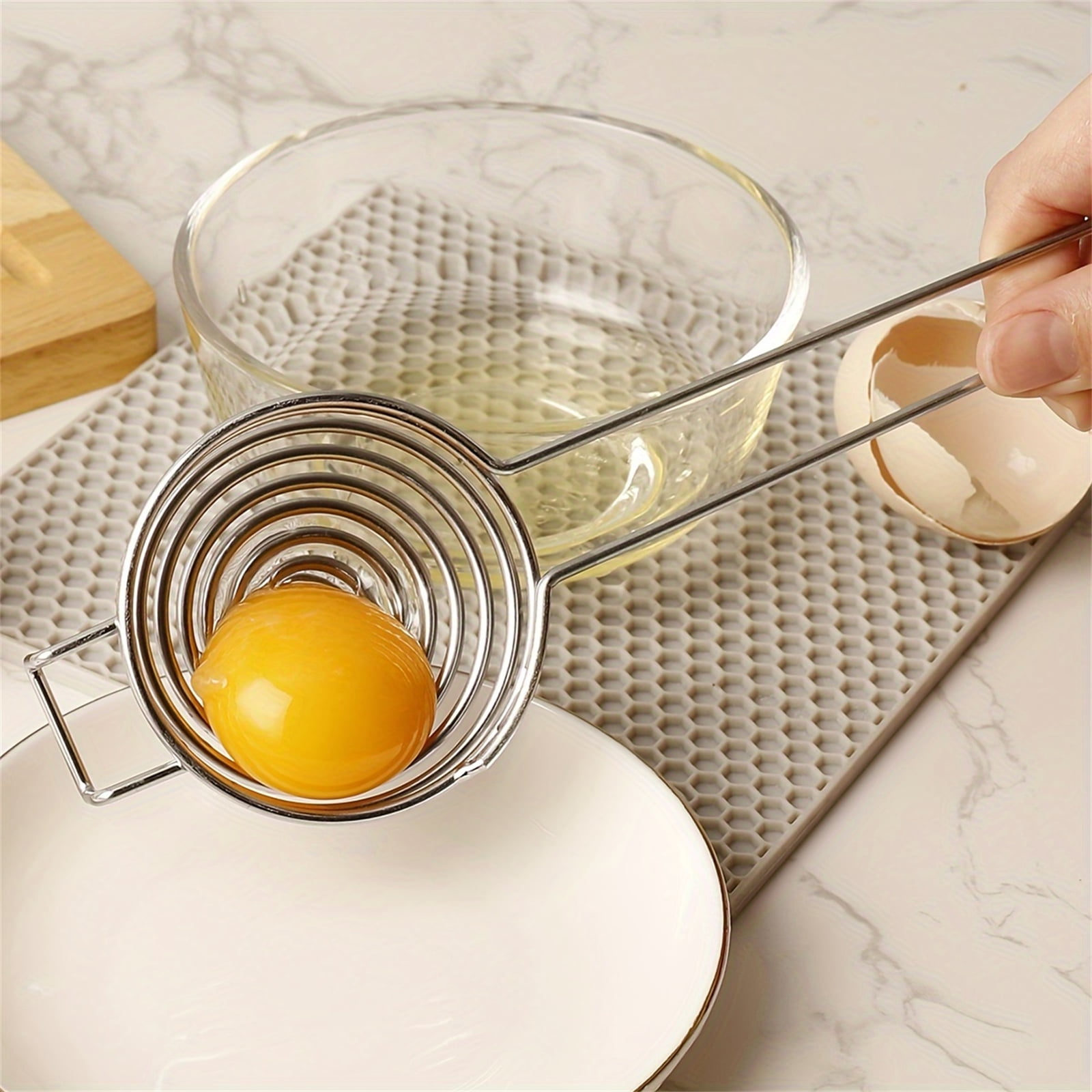 Stainless Steel Egg Separator Kitchen Baking Filter Colander Tool ...