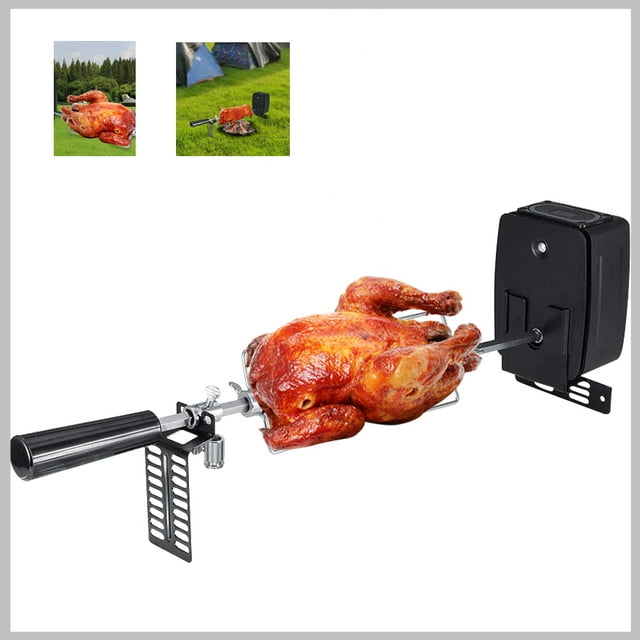 Stainless Steel Electric BBQ Rotisserie Kit 42'' Portable Universal Grill Replacement Rotisserie ...