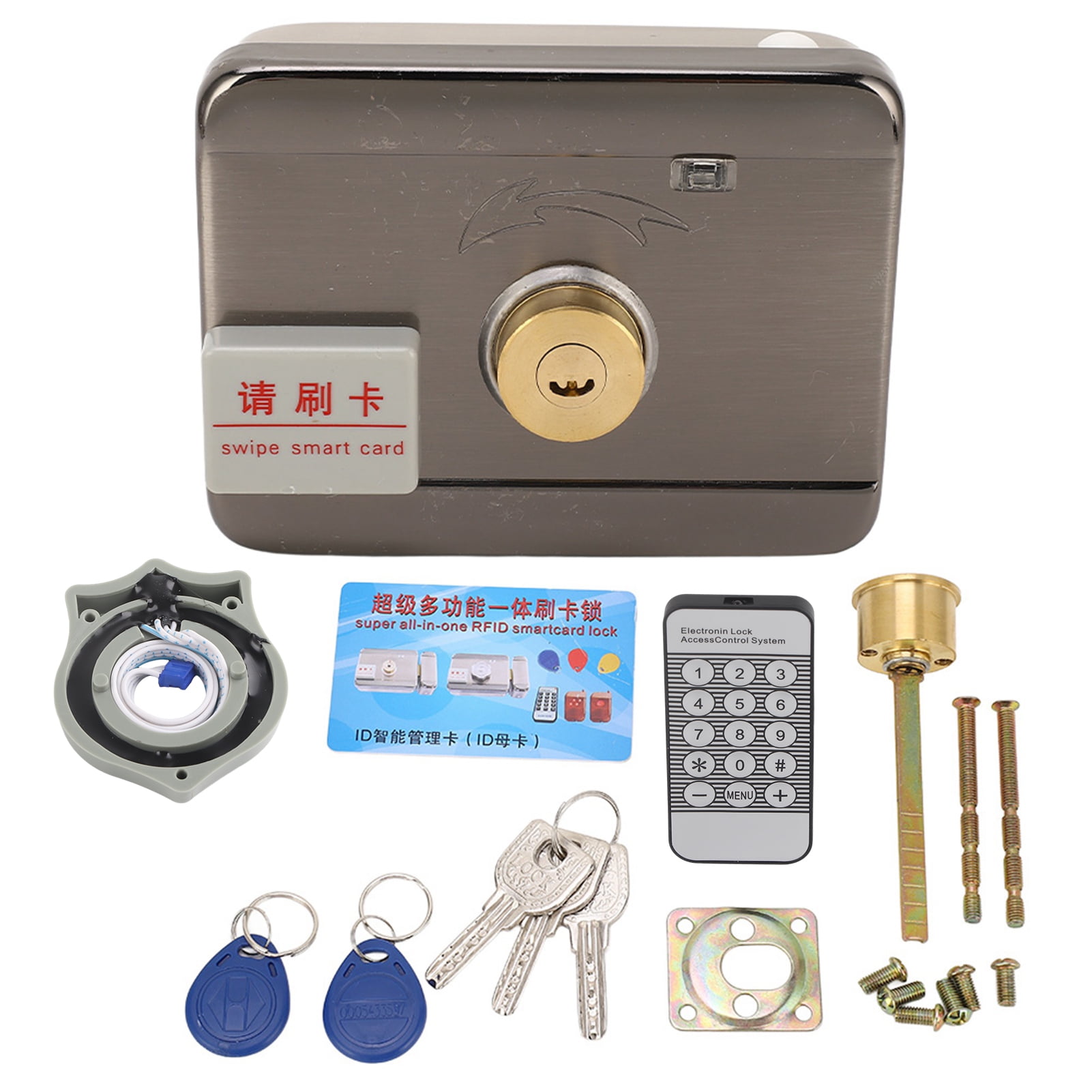 Stainless Steel Electric Door Silence Lock Double?Sided ID Card with ...