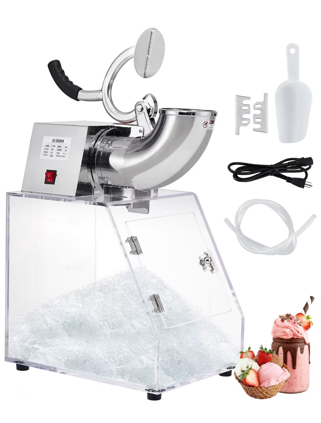 Stainless Steel Electric Dual Blades Commercial Ice Crusher with ...