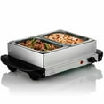 Stainless Steel Electric Food Buffet Server Warmer Two 1.58 Qt Chafing ...